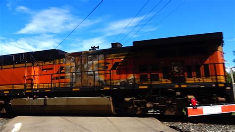 I Was Filming A Train And A Woman Stops To Tell Me This Burnt BNSF Engine Big Mile Long