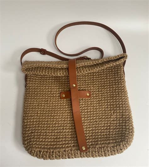 Crochet Jute Bageco Crossbody Baghandmade Jute Bagstraw Bag Etsy