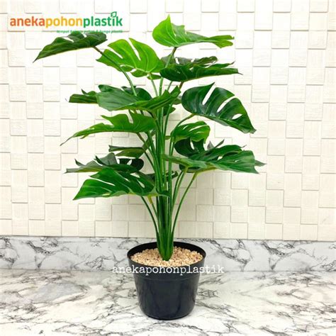 Jual Pohon Monstera Tapak Gajah X18 Semi Latex Artificial Pot Dasar