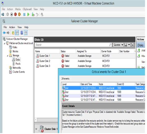 Can Not Bring Disks Online In Failover Cluster Storage Microsoft Qanda