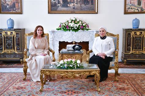بوابة الأهرام السيدة انتصار السيسي أرحب بضيفة مصر العزيزة ميرالا