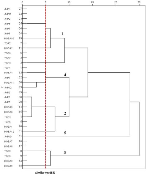 Dendrogram Of 33 Lemba Accessions Based On Their Qualitative Traits