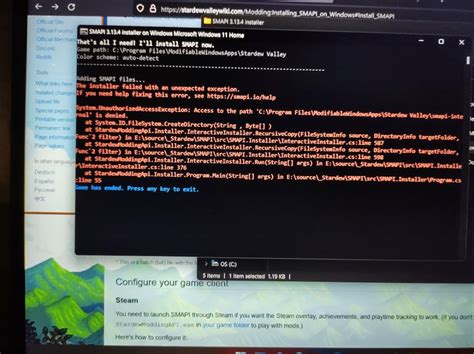 trying to install smapi and keep getting this error i have given full