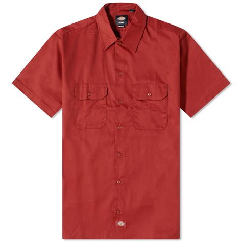 Dickies Short Sleeve Work Shirt Fired Brick End Hk