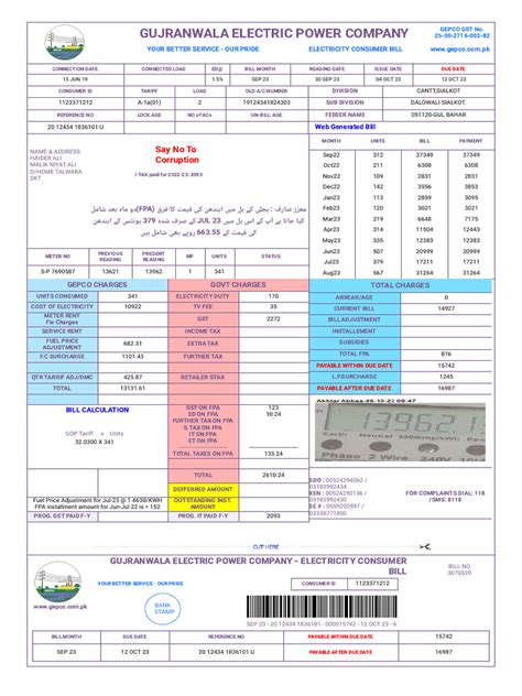 Gepco Online Bill Pdf Fee Taxes