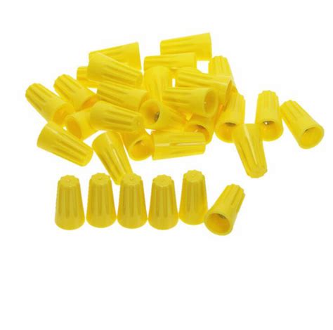 100 Pcs Yellow 14x24mm Electrical Wire Connectors Screw Terminals