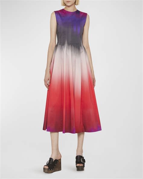 Shoshanna Clark Ruched Sleeveless Midi Dress Neiman Marcus
