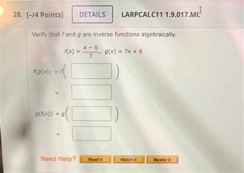 solved verify that f and g are inverse functions