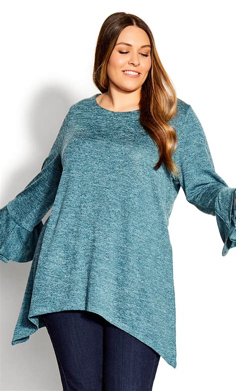 Arna York Women S Plus Size Cassidy 3 4 Sleeves Relaxed Tunic Top