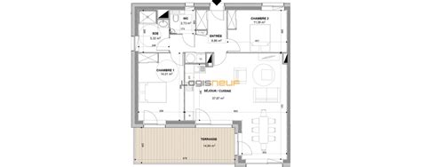 Vente appartement T3 de 80,17 m² au Le Relecq-Kerhuon, résidence « Rosalie » n°281