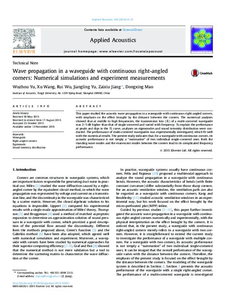 Pdf Wave Propagation In A Waveguide With Continuous Right Angled