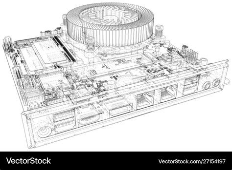 Computer Motherboard Digital Chip Royalty Free Vector Image