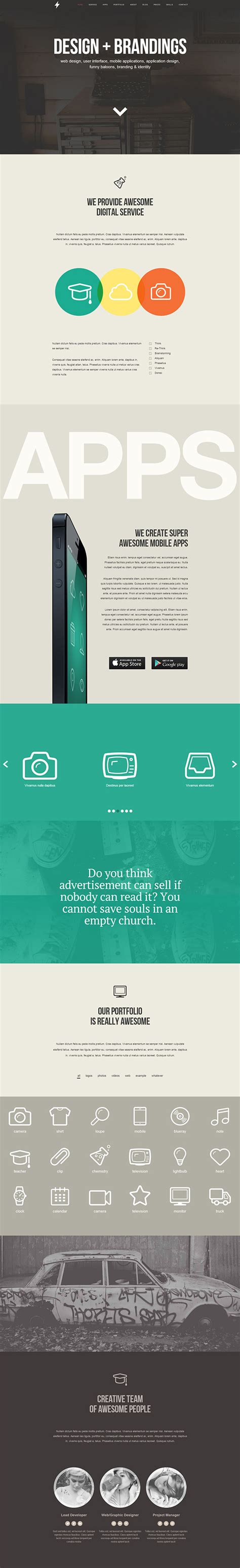 Scrollus One Page Responsive Template On Behance