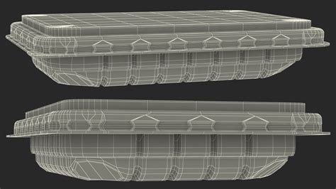 뚜껑이 있는 플라스틱 테이크 아웃 용기 검정색 18x13cm 3d 모델 29 3ds Blend C4d Fbx
