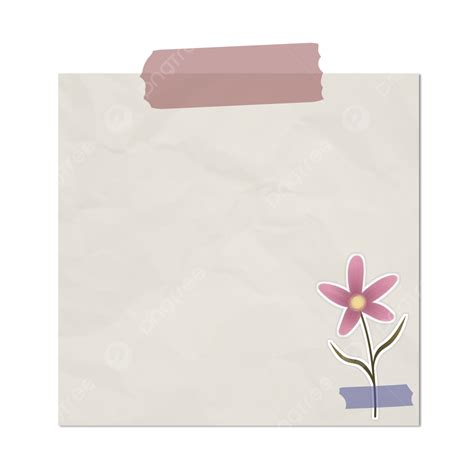 미적 빈티지 스크랩 종이와 꽃 수채화 미적 빈티지 메모 메모 꽃 스티커 Png 일러스트 및 Psd 이미지 무료 다운로드 Pngtree