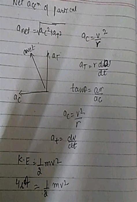 A Particle Is Moving In A Circle Of Radius M And Mass Of The Particle Is Kg The Kinetic
