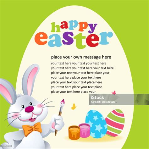 Easter Bunny Painting Easter Egg Invitation向量圖形及更多復活兔圖片 復活兔 復活蛋 畫