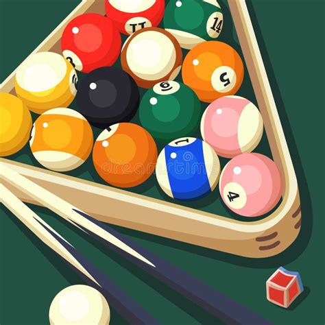 Background For Billiard Tournament Poster Elements Vector Design Of Billiard Balls On Green