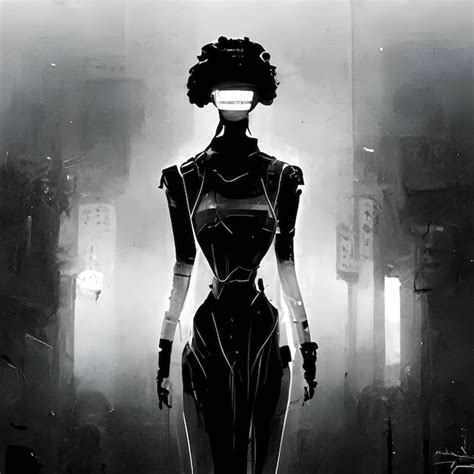 흰색 바탕에 로봇의 검은 실루엣 프리미엄 벡터