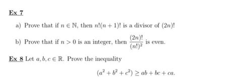 Solved Ex 7 A Prove That If N∈n Then Nn1 Is A