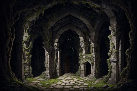 Premium Ai Image Entrance To A Dungeon