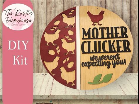 Mother Cluckers Door Hanger Unfinished Diy Wood Kit Blanks To