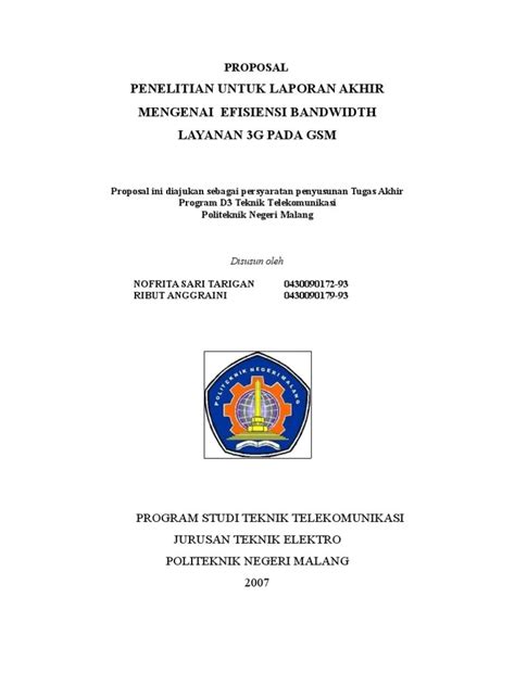 Tugas Akhir Teknik Elektro Telekomunikasi