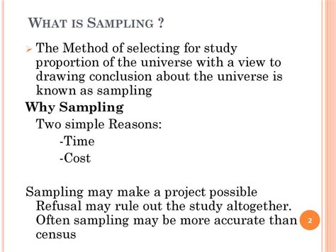 Sampling Outline Sampling Concept And Terminologies Why Sampling Ppt