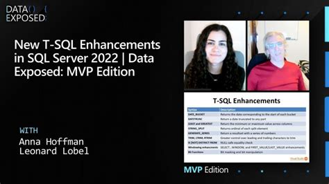 new t sql enhancements in sql server 2022 data exposed mvp edition vitaly bruk