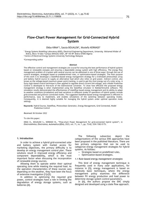 Pdf Flow Chart Power Management For Grid Connected Hybrid System