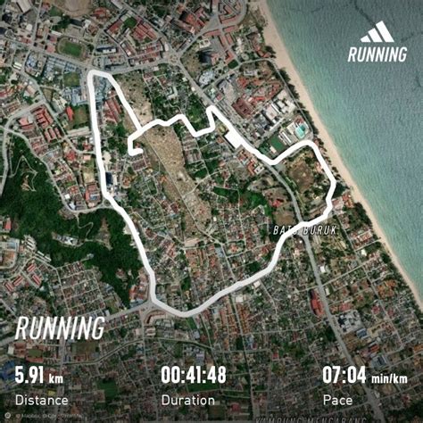 Beach Running Route Map
