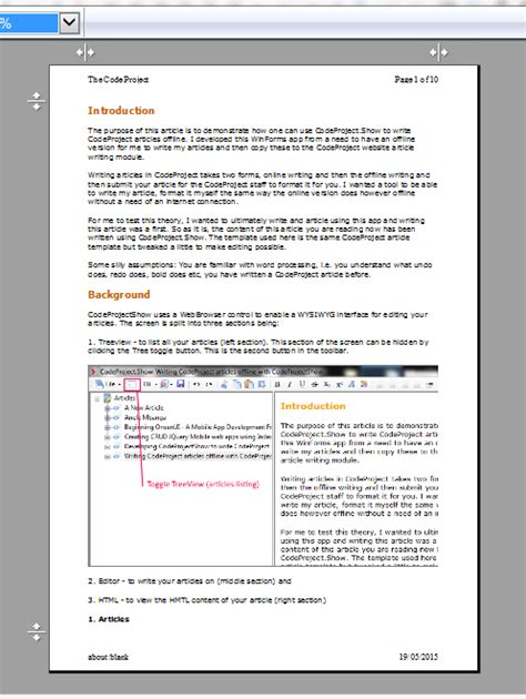 Part 1 Codeprojectshow A Codeproject Offline Article Writer Codeproject