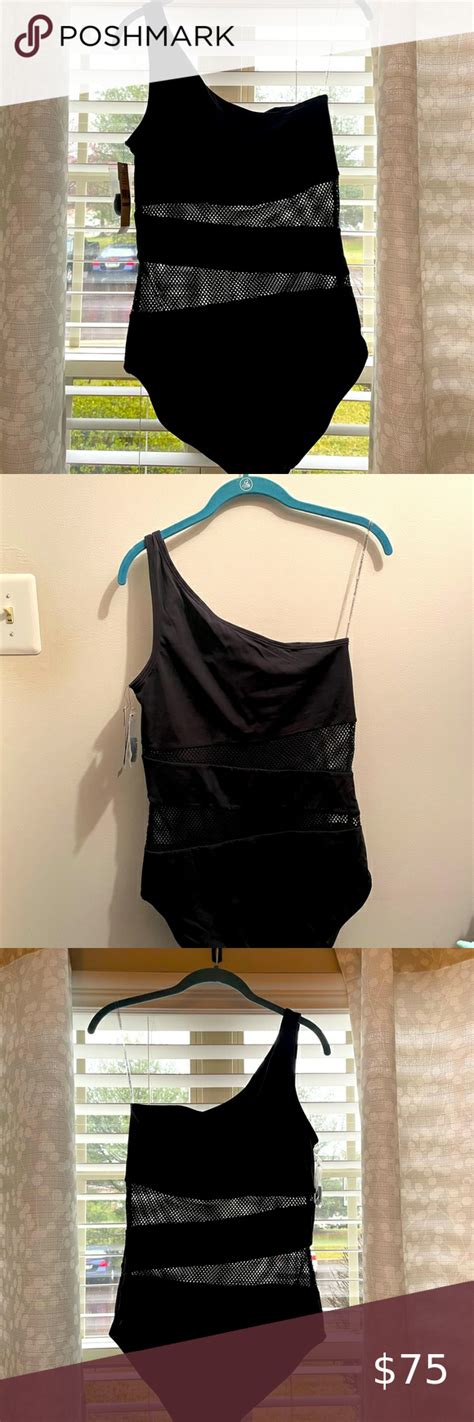 CARMEN MARC VALVO One Shoulder Mesh Swimsuit Mesh Swimsuits Leopard