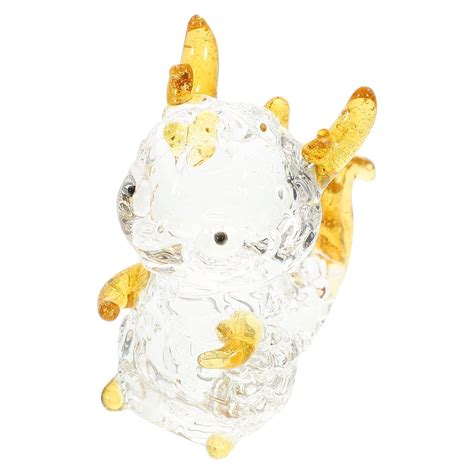 Crystal Dragon Figurines Desktop Statues Decorations Golden