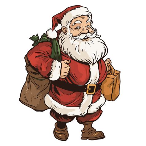 Página Para Colorear De Papá Noel Con Bolsa Páginas Para Colorear