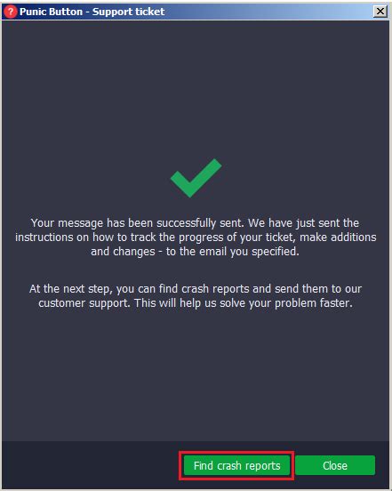 How To Upload Crash Report Panic Button CyberYozh Security Group