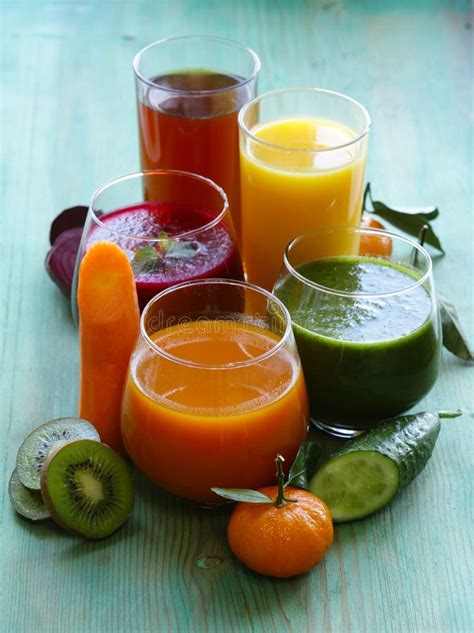 Assorted Fresh Juices From Fruits Vegetables Stock Image Image Of Green Freshness
