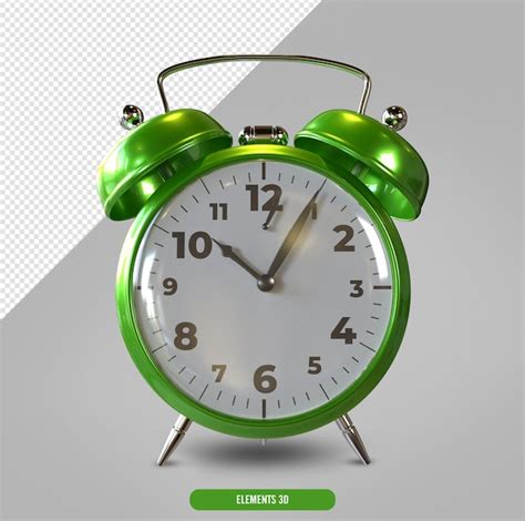 Premium PSD Green Retro Style Alarm Clock