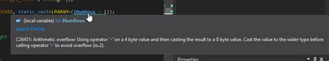 Visual C Warning C26451 Arithmetic Overflow Using Operator