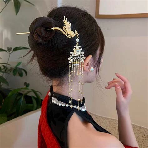 Chinese Phoenix Palace Tassel Hairpin Chinese Showcase