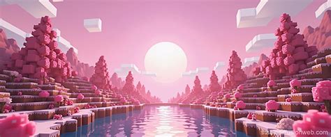Sweet Pink Minecraft Scene Stable Diffusion Online