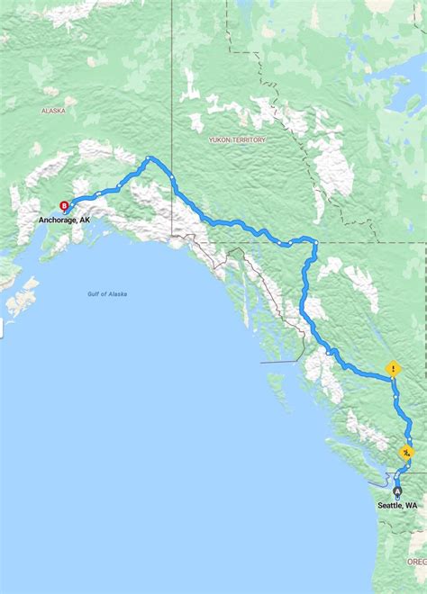 Driving From Seattle Washington To Anchorage Alaska