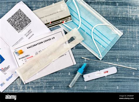 Nasal Self Test Masks Covid Digital Certificate Stock Photo Alamy