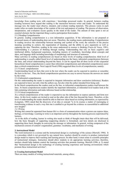 A Model Of Creating Instructional Materials Based On The School Pdf