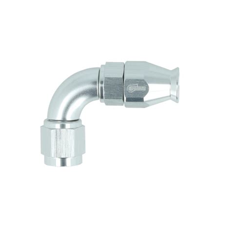 High Flow Ptfe Swivel Hose End Dash 8 90° Black Silver Celtemp