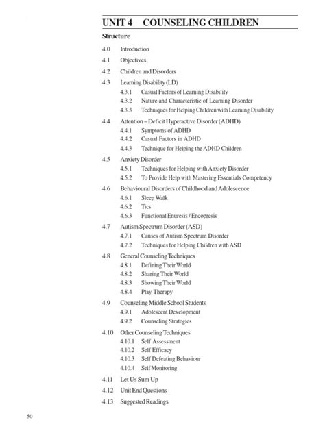 Unit 4 Intervention In Councelling Pdf Learning Disability