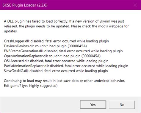 SE SKSE Suddenly Won T Load Some Plugins Technical Support Skyrim Special Edition LoversLab