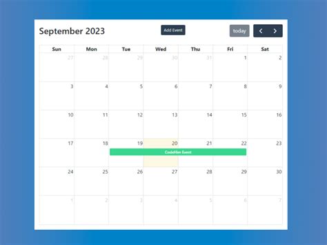 Bootstrap 5 Calendar With Events — Codehim