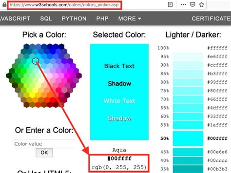 Html Color Codes Picker Printable Cards