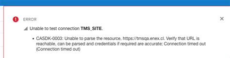 Unable To Test Connection TMS SITE CASDK 0003 Oracle Forums